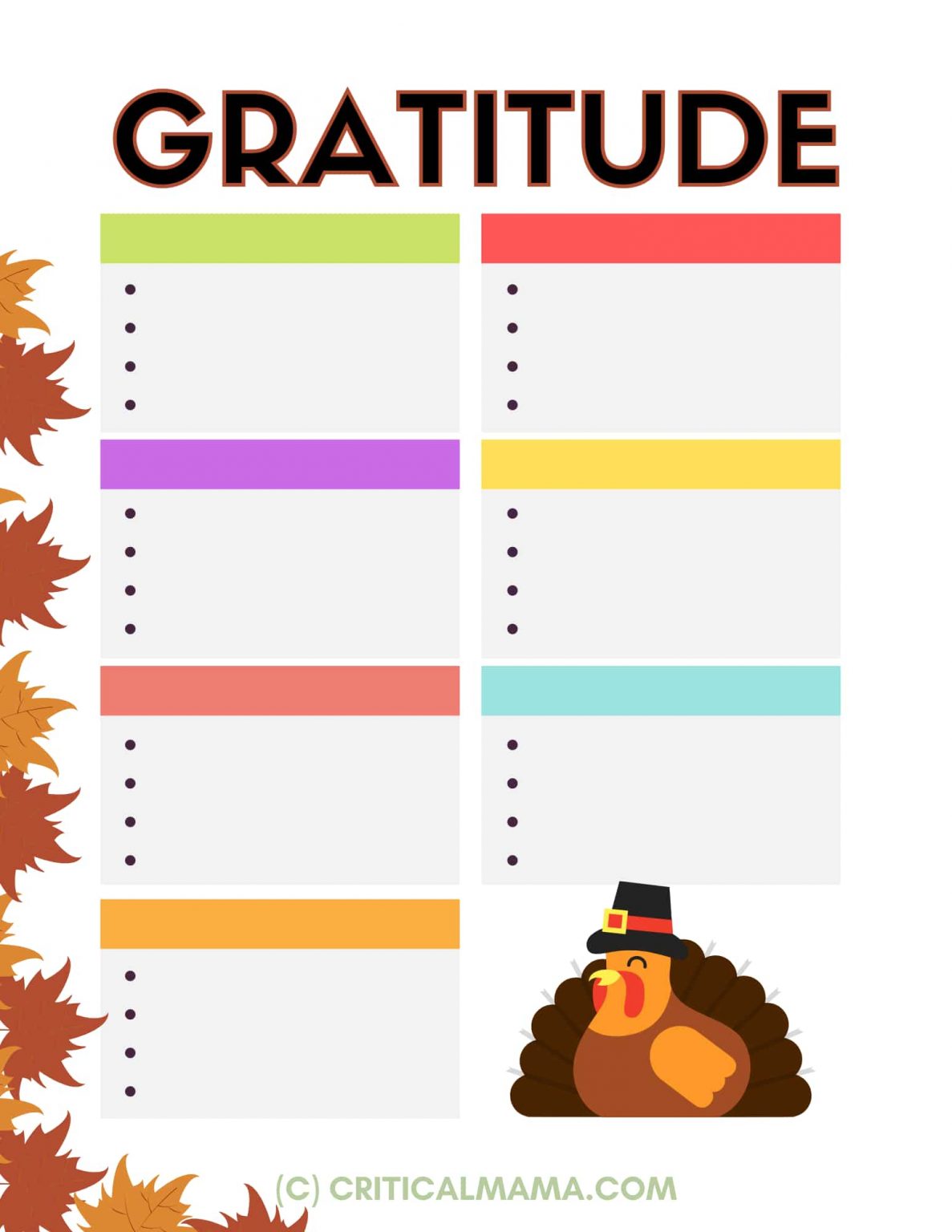 Thanksgiving Gratitude For Kids (+ FREE Printable) - Critical Mama